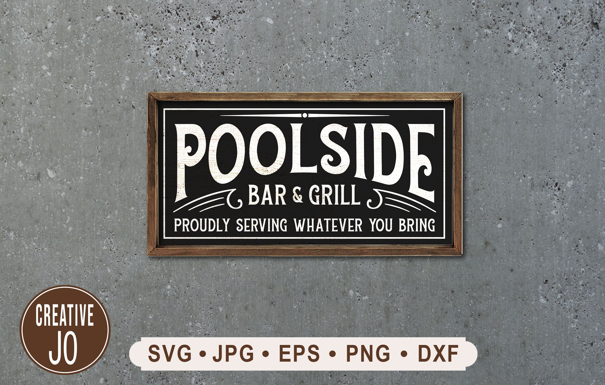 Pool Side Bar and Grill Sign SVG, Poolside Sign SVG, Bar and Grill SVG ...