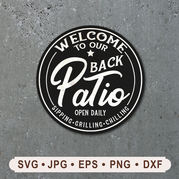 Welcome to Our Patio Sign - Etsy