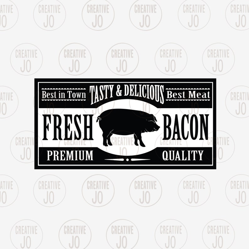 Fresh Bacon Sign SVG Vintage Farmhouse Pig SVG Best in Town - Etsy