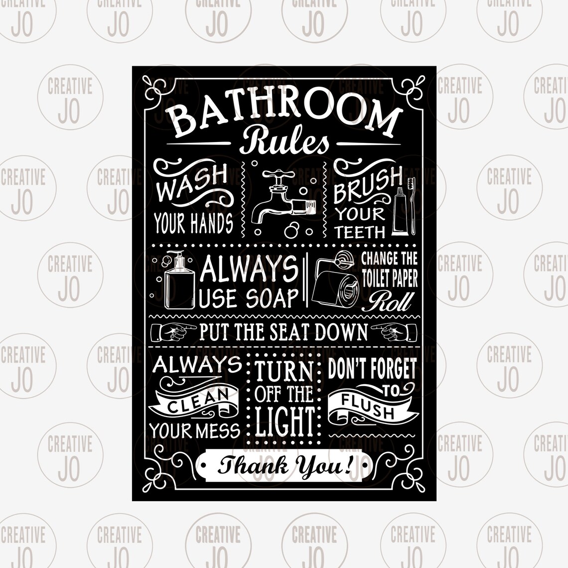 Bathroom Rules Sign SVG Vintage Bathroom Sign Bathroom - Etsy