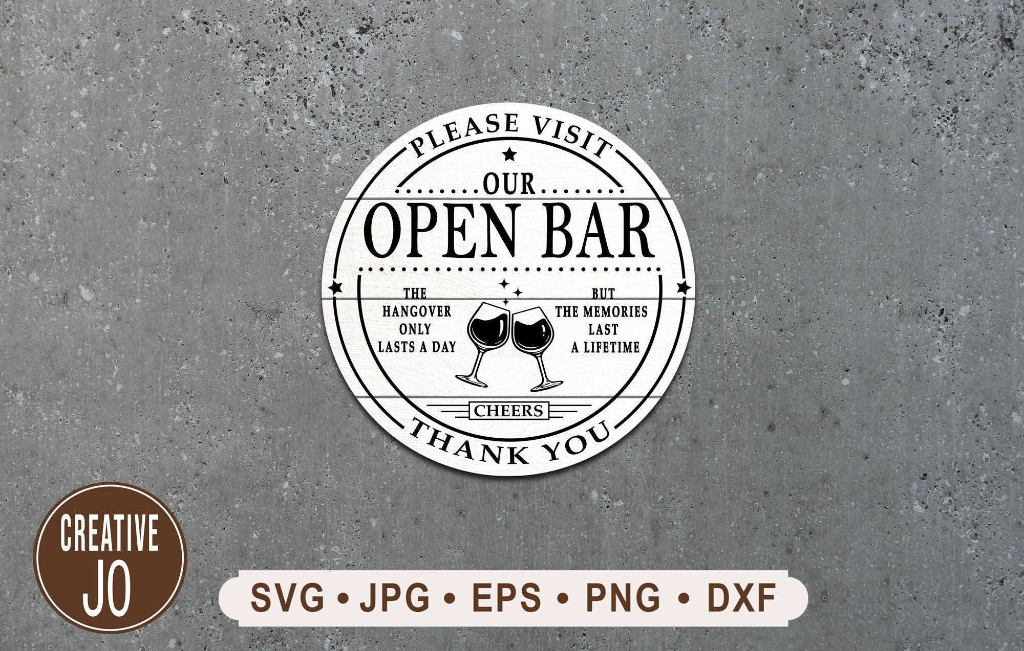 Open Bar Sign SVG Vintage Open Bar Sign SVG Bar Sign - Etsy