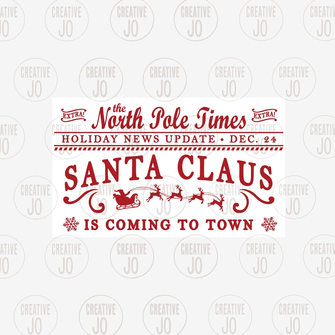 Santa Claus is Coming to Town SVG Christmas Sleigh Sign | Etsy