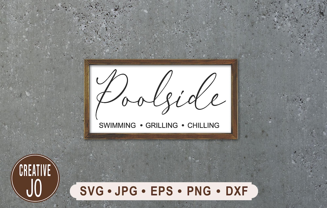 Vintage Poolside Sign SVG, Vintage Poolside Sign, Swimming Grilling ...