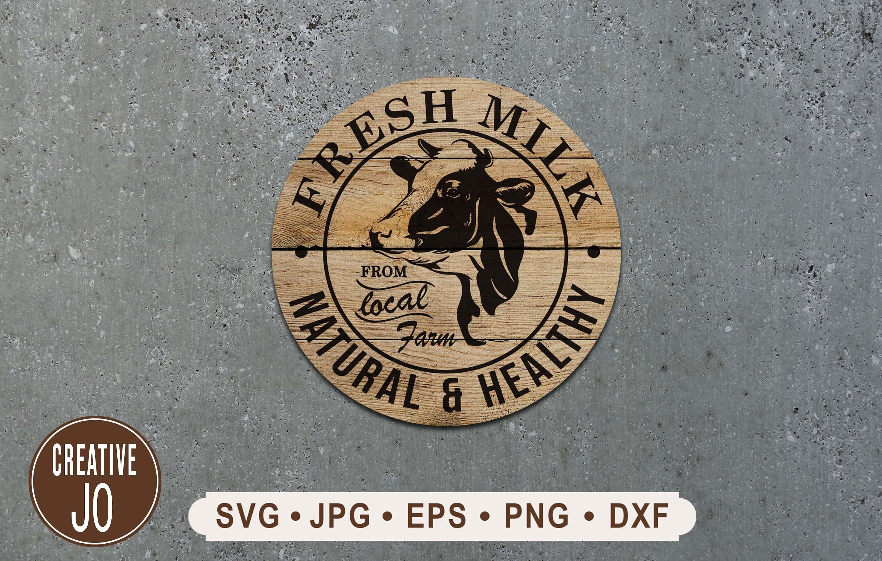 Vintage Fresh Milk Sign SVG, Local Farm Milk Sign,fresh Milk Printable ...