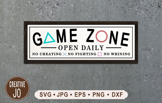 Game Zone Sign SVG Gamer Sign SVG Funny Game Room Printable - Etsy Hong ...