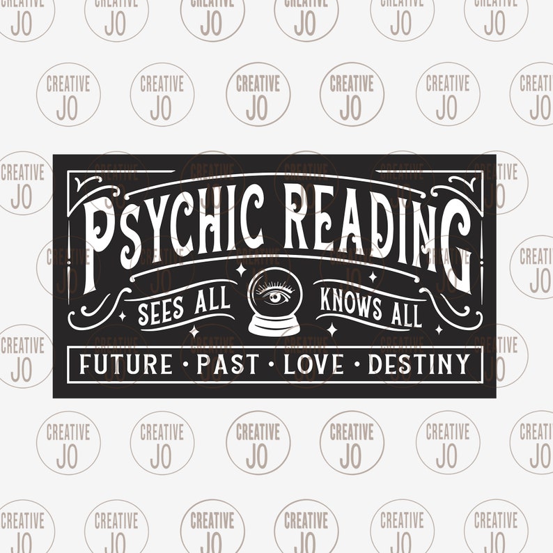 Psychic Reading Sign SVG, Vintage Halloween SVG, Halloween Crystal Ball ...
