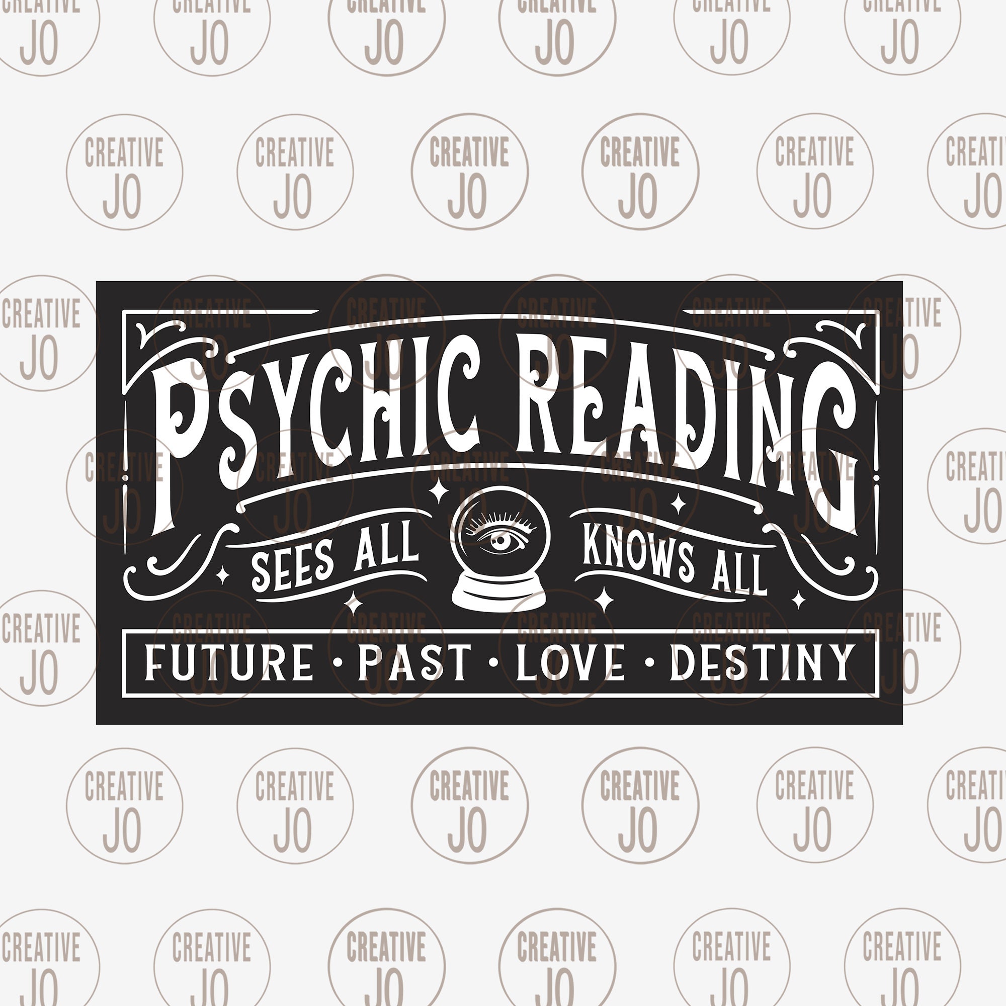 Psychic Reading Sign SVG, Vintage Halloween SVG, Halloween Crystal Ball ...