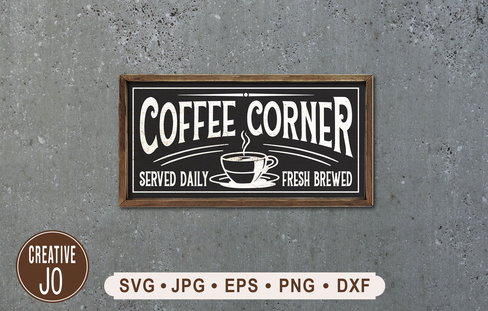 Vintage Coffee Corner Sign SVG, Fresh Brewed Printable (digital ...