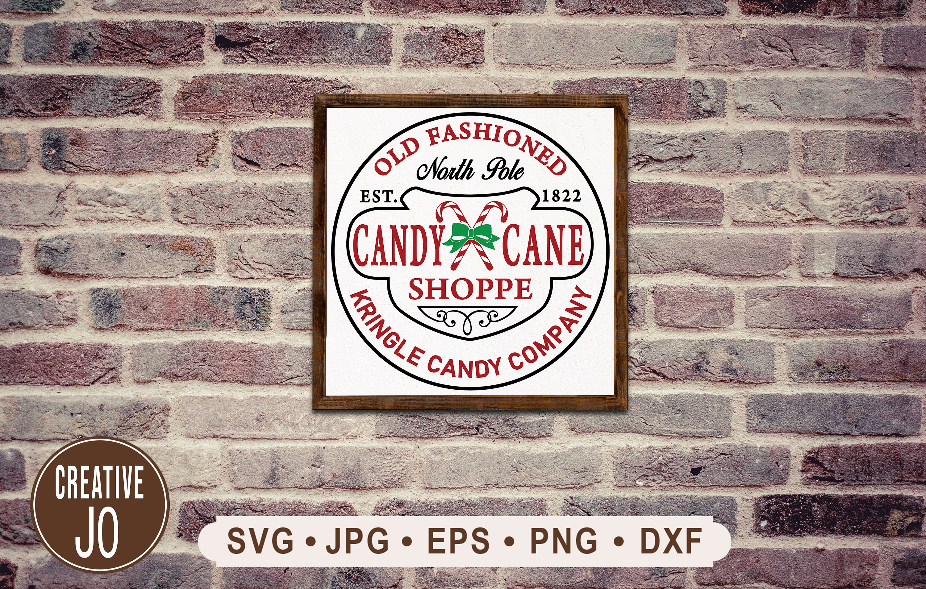 Candy Cane Shop Sign SVG, Vintage Christmas Candy Cane SVG, Printable ...