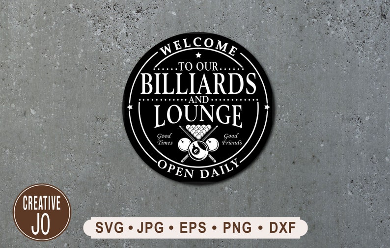 Billiards and Lounge Sign SVG, Gamer Sign SVG, Billiard Room Printable ...