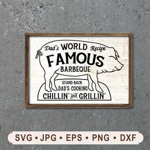 World Famous Barbeque Sign SVG, Vintage BBQ Sign Svg, Dad's Cooking ...