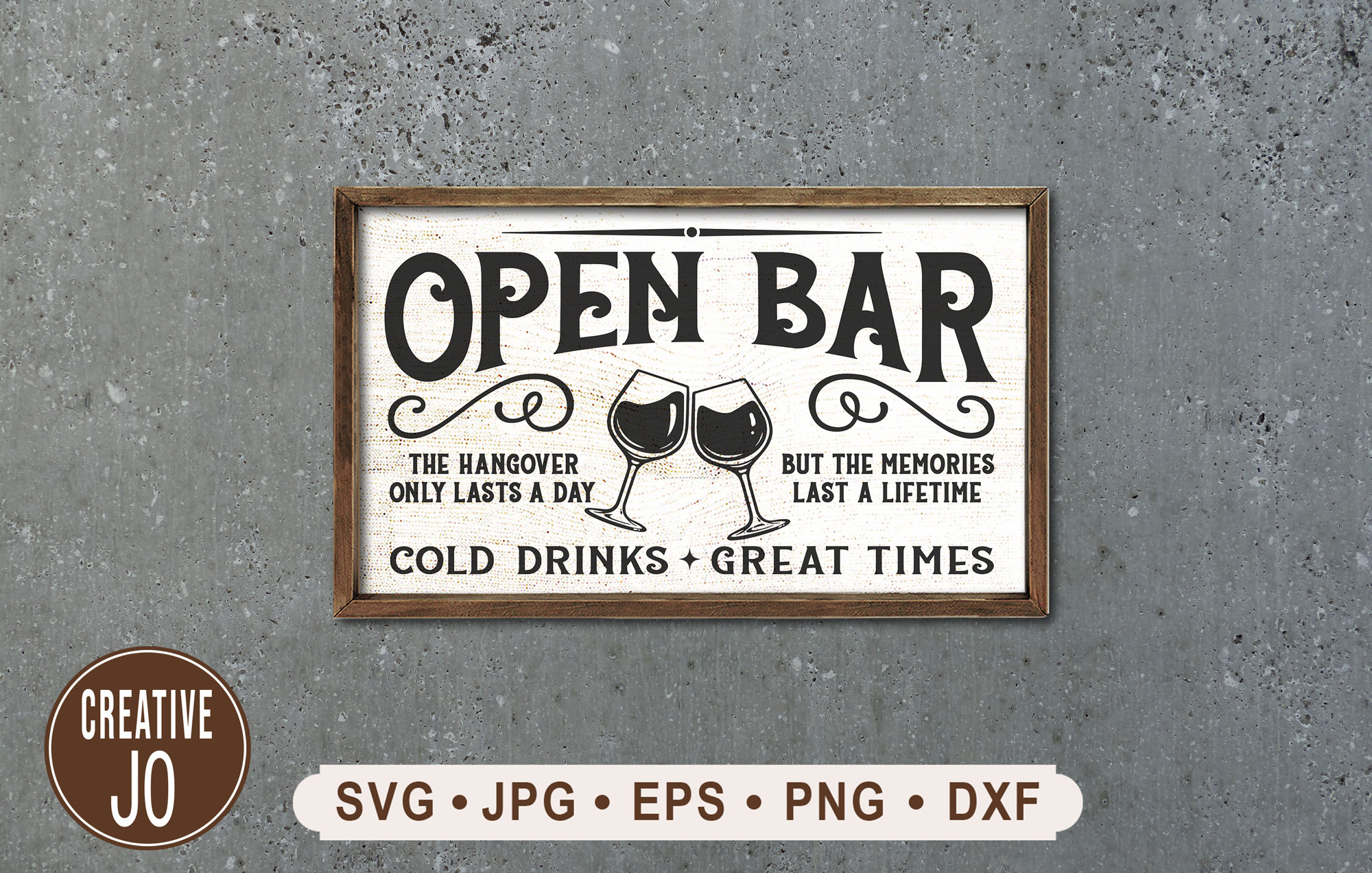 Open Bar Sign Svg Vintage Bar and Lounge Sign Svg Cold - Etsy