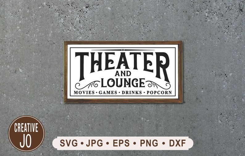 Theater and Lounge Sign Svg Lounge Sign Svg Theater - Etsy