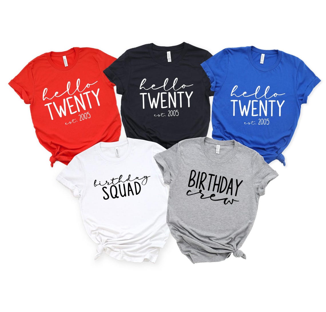 Hello Twenty Est 2005 Shirt: 20th Birthday Party Tee - Etsy