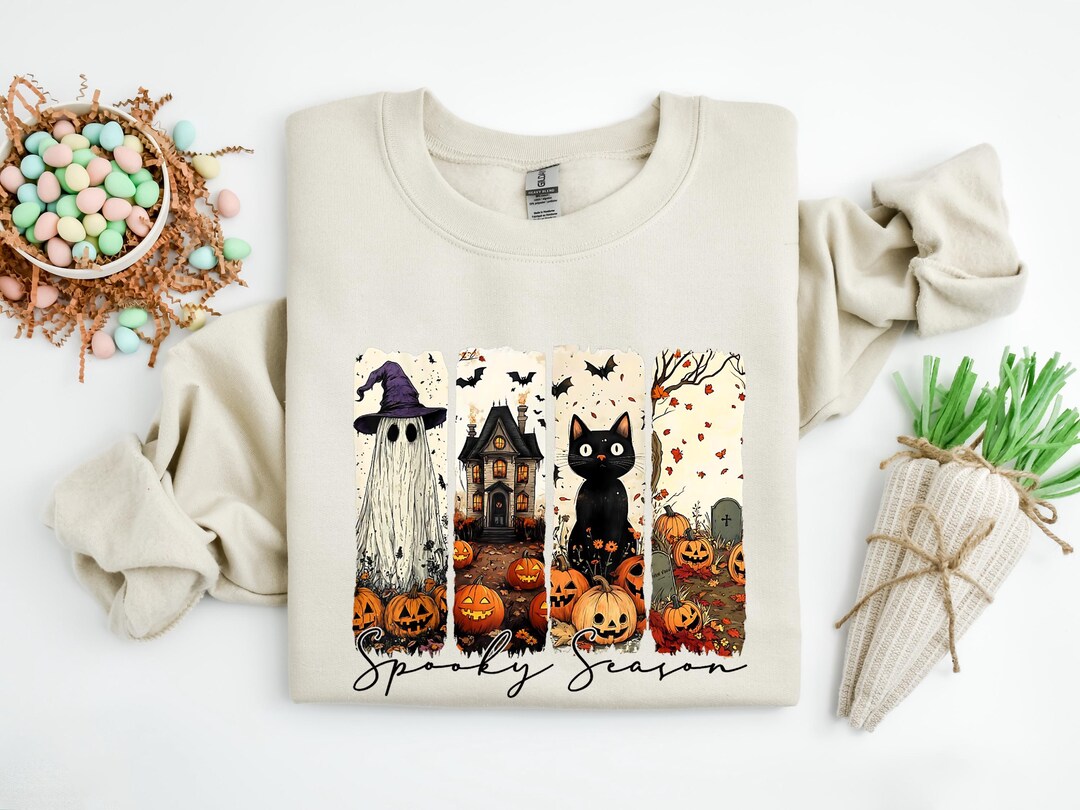 Cute Spooky Season Sweater, Halloween Sweatshirt, Womens Halloween ...