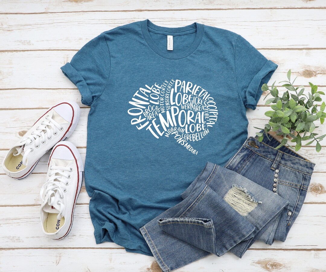 Brain Anatomy T-shirt: Nursing Student Anatomical Tee, Nursing School ...