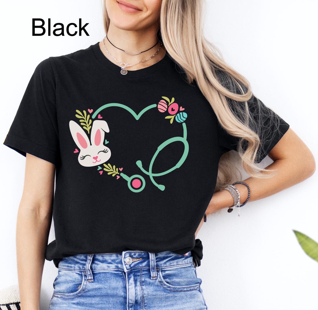 Easter Nurse,heart Stethoscope Nurse Easter Shirt,nursing School Bunny ...