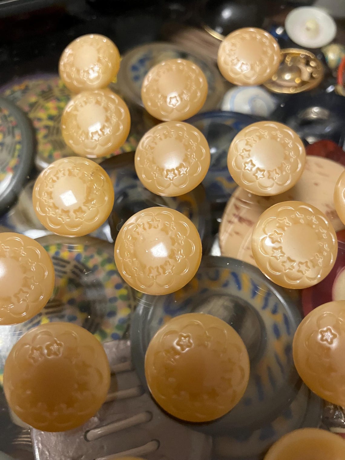 15 Beige Opaque Glass Buttons - 18 Mm - Ring of Stars - Etsy