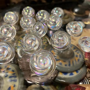 12 Aurora Borealis Glass Buttons - 18 Mm - Etsy