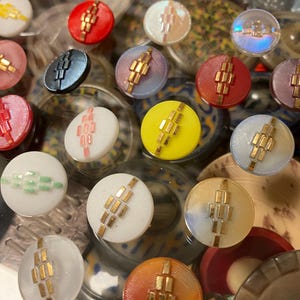 20 Glass Buttons Collector Glass Button Set 18 Mm Highlight - Etsy