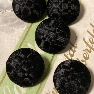 5 Old Fabric Buttons 20 Mm German Production Black Buttons - Etsy
