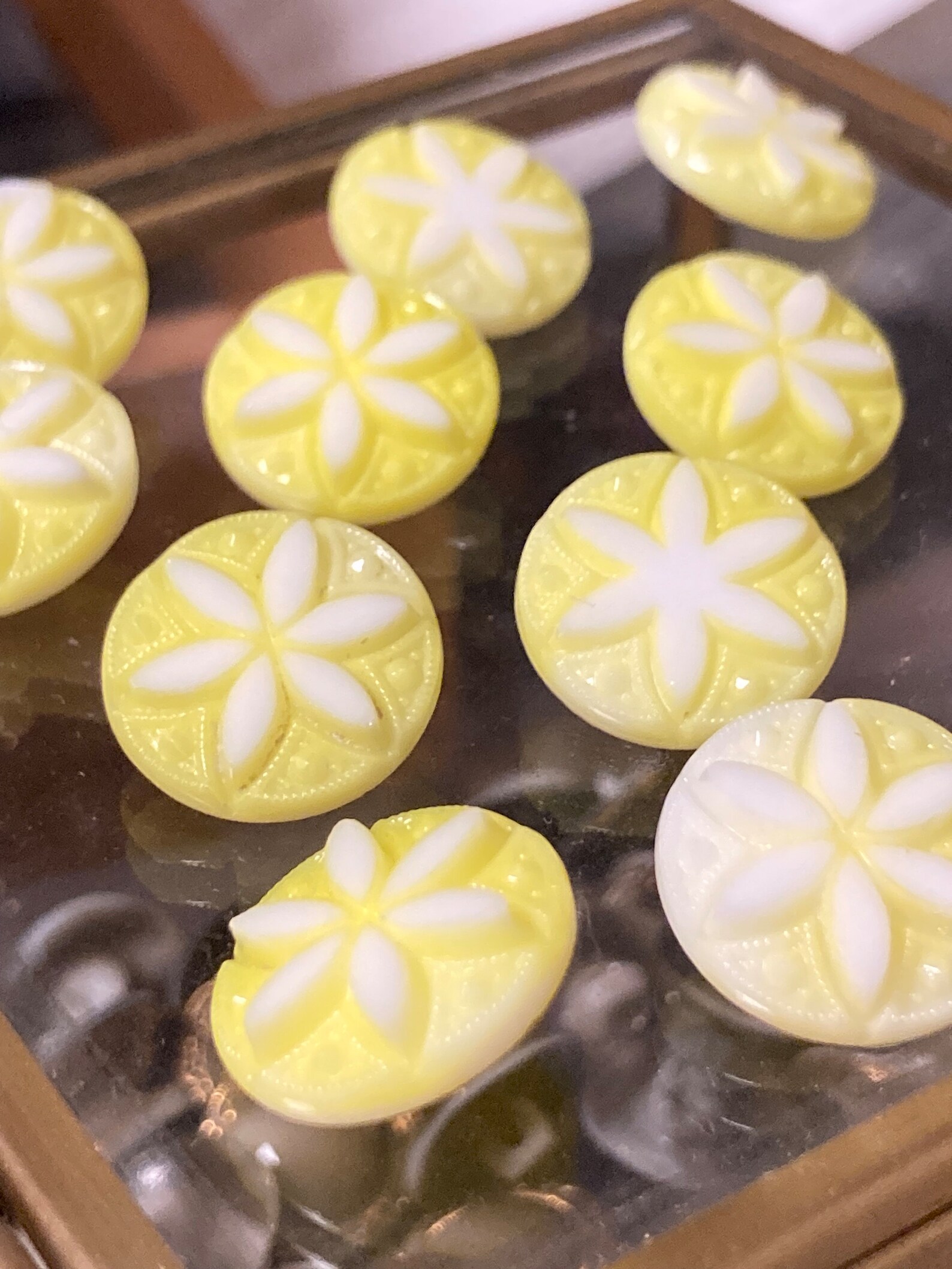15 Glass Buttons - Opaque Glass Button Set - 11 Mm - Etsy