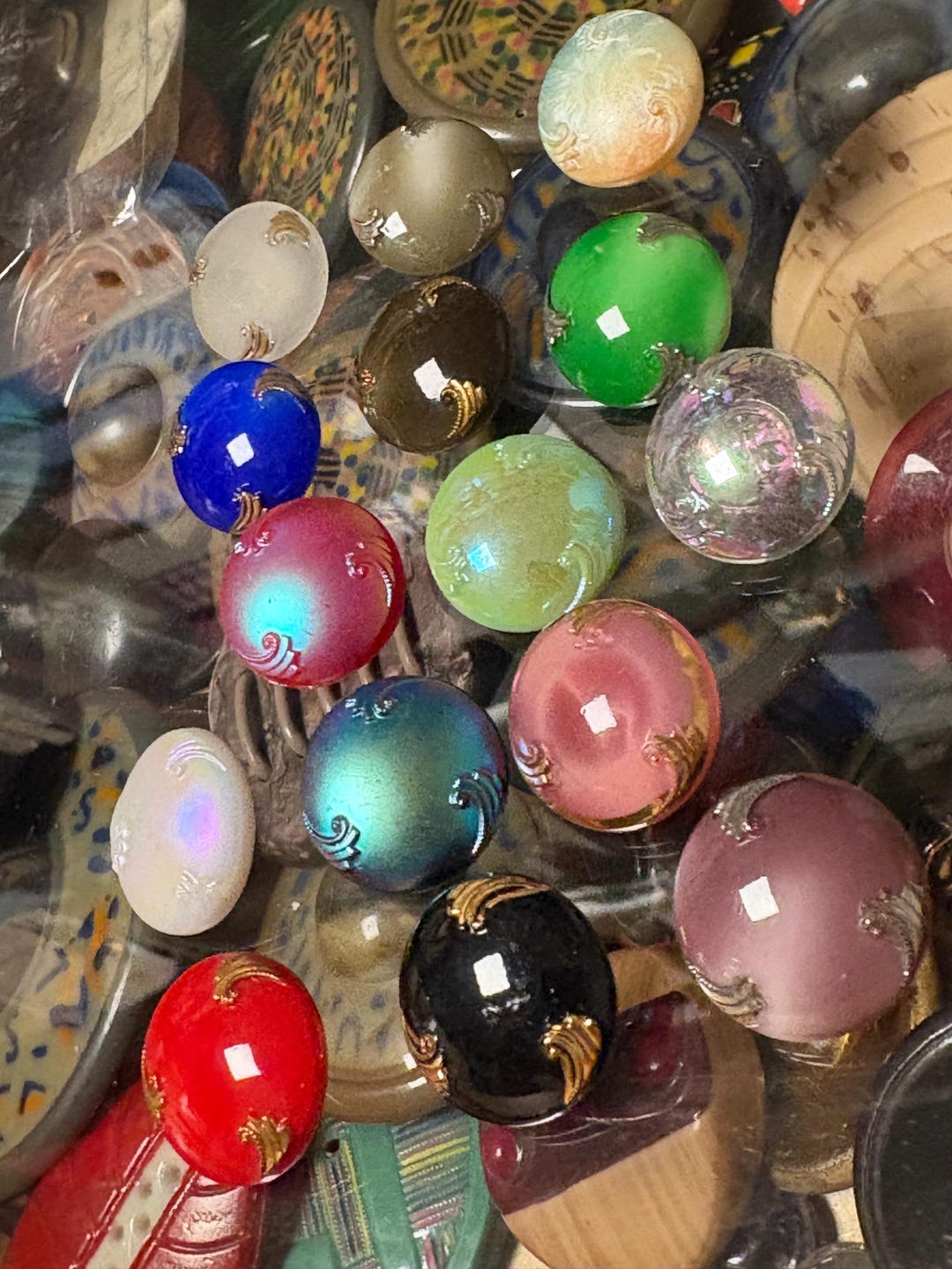 15 Colorfull Glass Buttons - Collector Glass Button Set - 18 Mm - Etsy