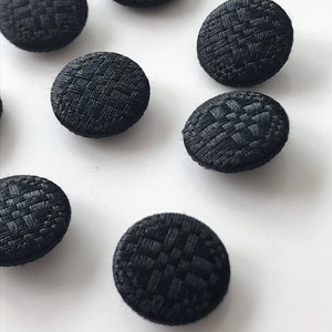 8 Vintage Black Fabric Buttons: Collectible Sewing Supplies (16mm) - Etsy