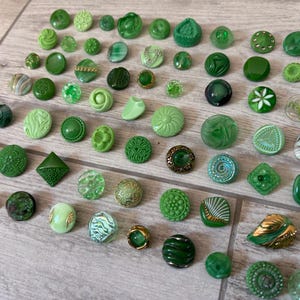 70 Vintage Glass Buttons - Painted and Opaque Glass Buttons ...