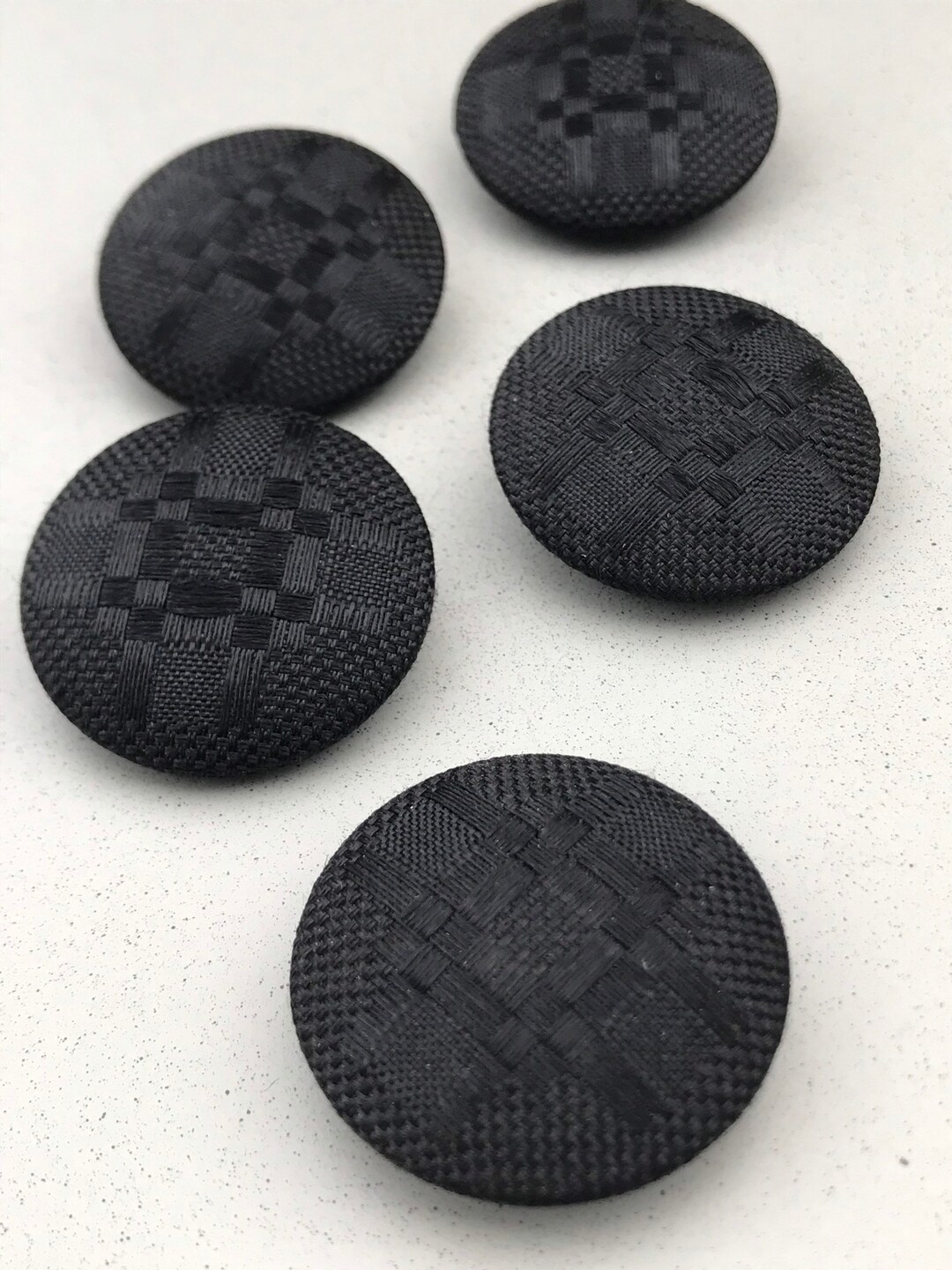 Vintage Black Fabric Buttons: 30mm Sewing Supplies, Set of 6 - Etsy