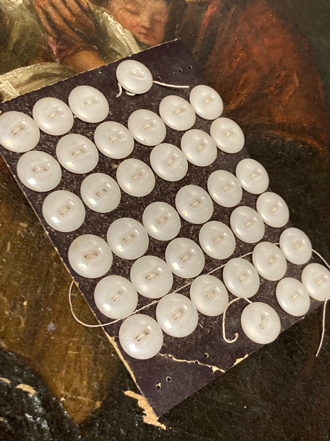 37 Old Ceramic Buttons - Collector Buttons With Aurora Borealis Luster ...