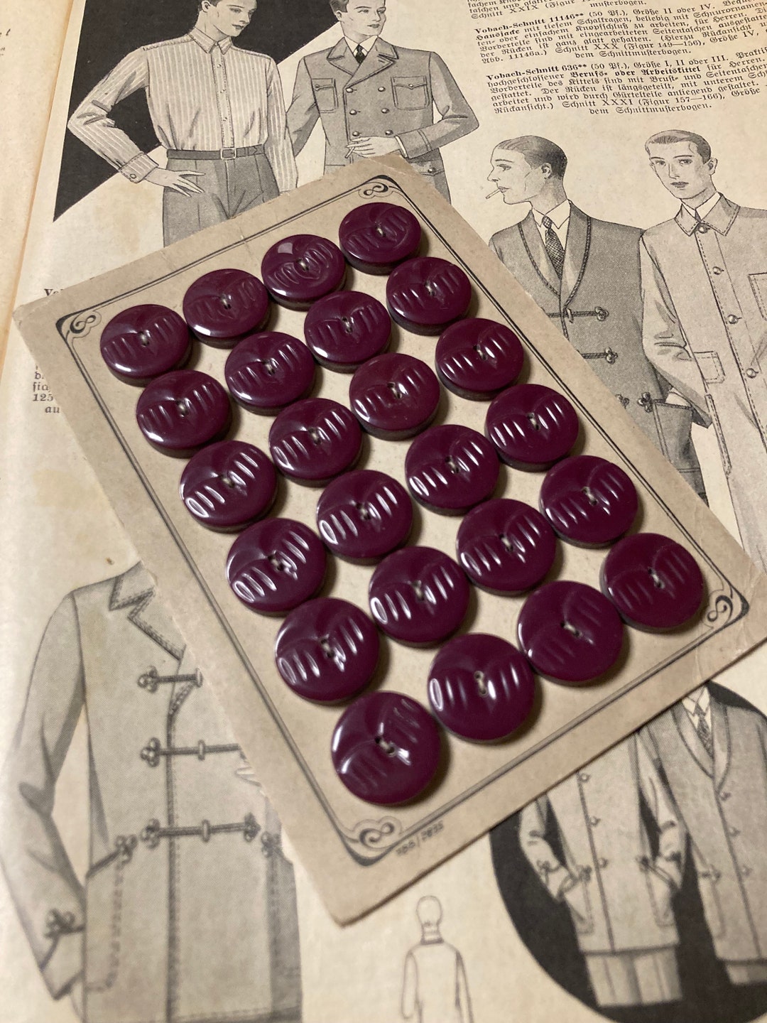 24 Old Vintage Buttons on a Sample Card - German Production - 17 Mm - Etsy