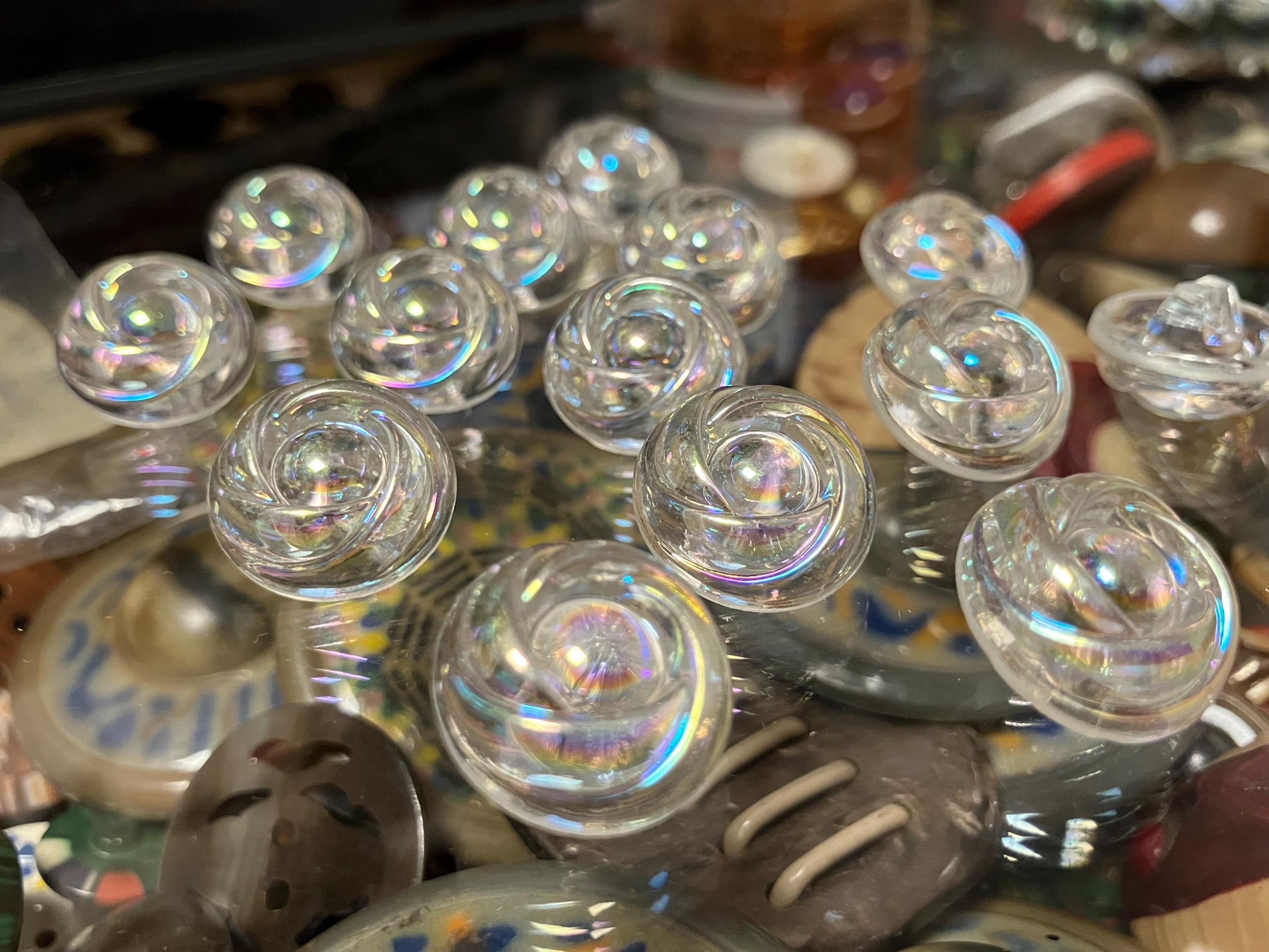 12 Aurora Borealis Glass Buttons - 18 Mm - Etsy
