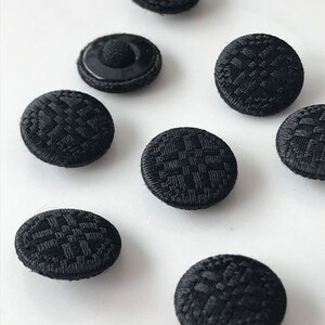 8 Vintage Black Fabric Buttons: Collectible Sewing Supplies (16mm) - Etsy