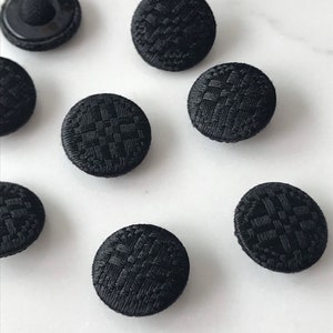 8 Vintage Black Fabric Buttons: Collectible Sewing Supplies (16mm) - Etsy
