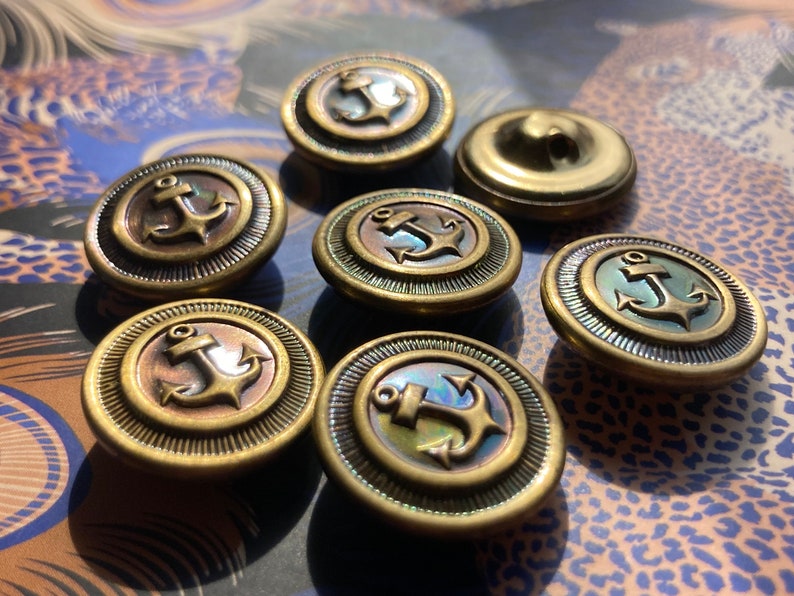 12 Old Metal Anchor Buttons Marine Maritim Buttons 18 Mm - Etsy