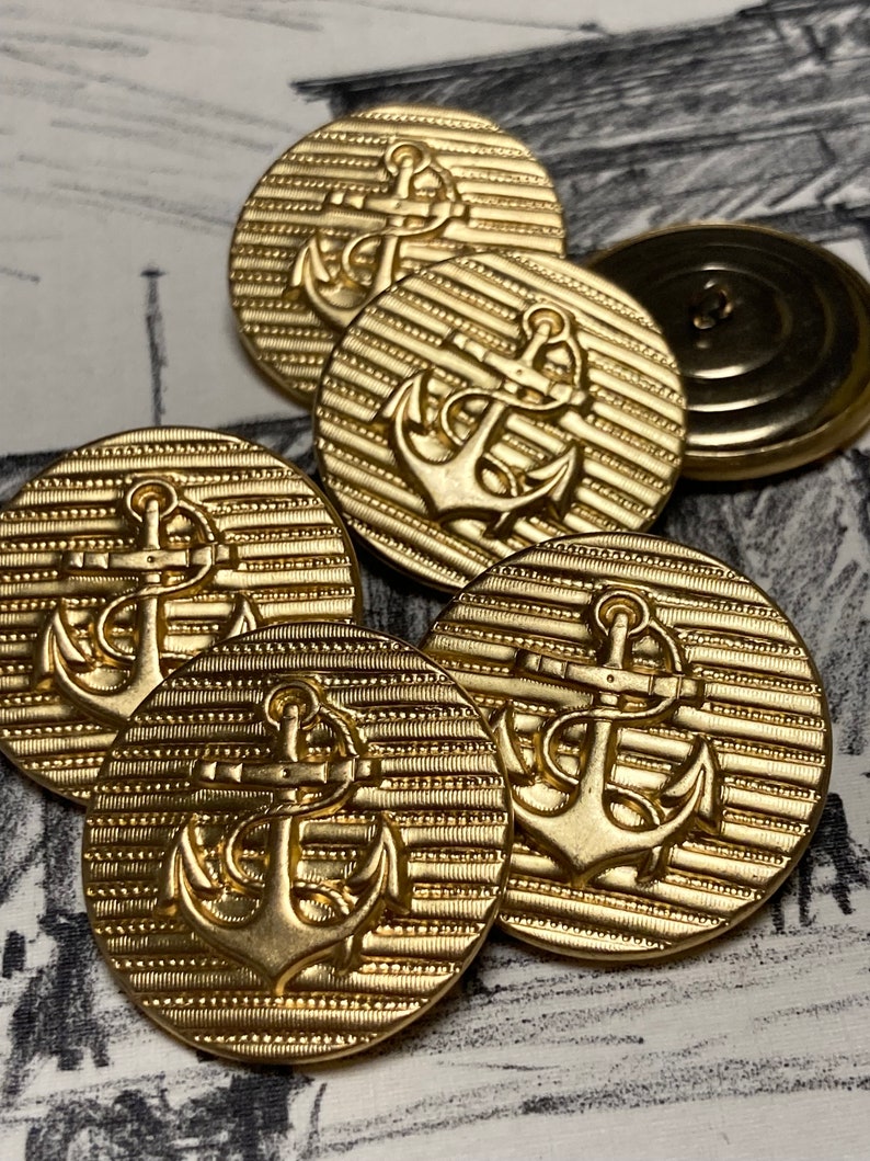 6 Old Metal Anchor Buttons - Marine Maritim Buttons - 31 Mm - Etsy