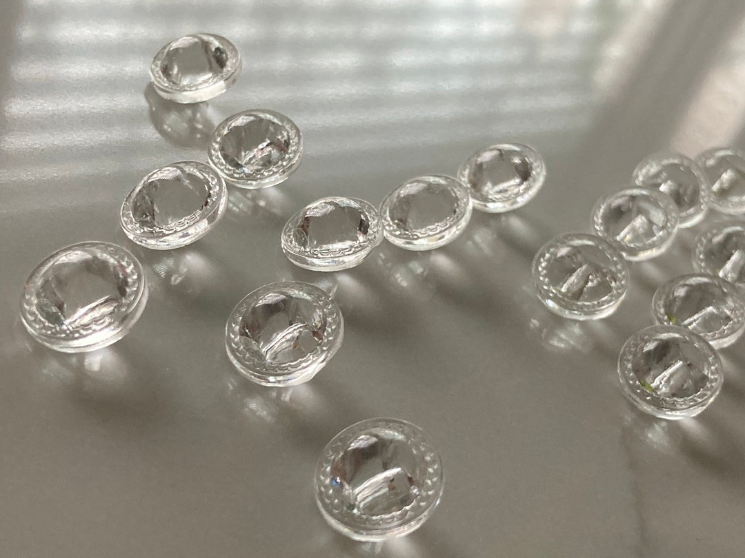20 Clear Glass Buttons 13 Mm Unique Shape - Etsy