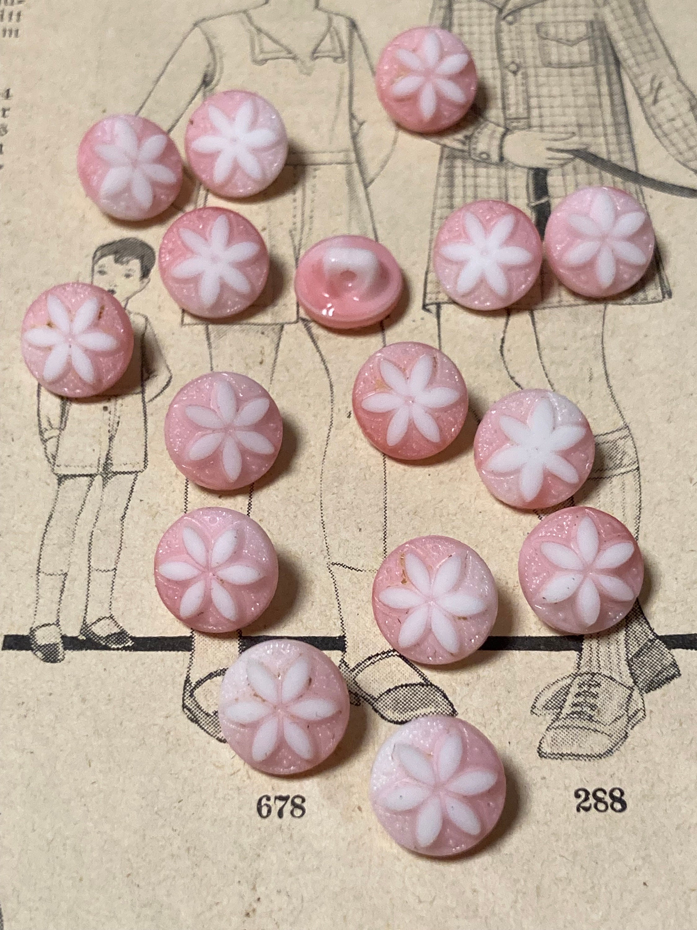 15 Glass Buttons Opaque Glass Button Set 13 Mm - Etsy