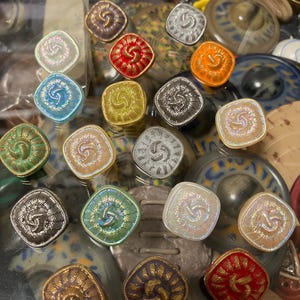 19 Square Glass Buttons - 16.5 Mm - Collector Buttons - Etsy