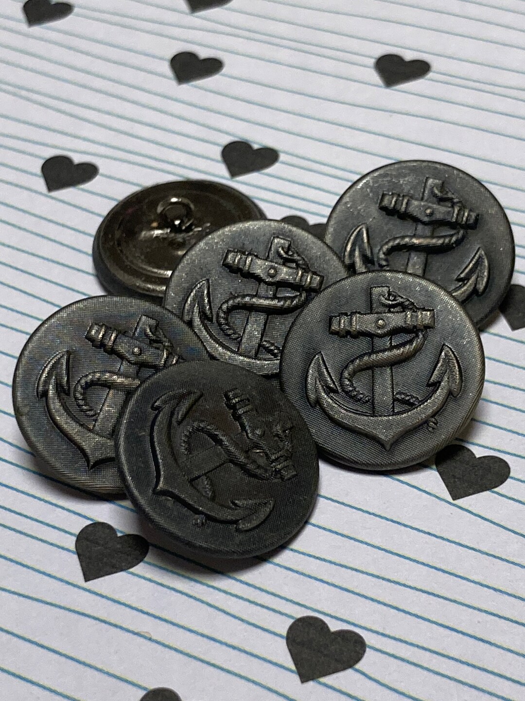 6 Old Metal Anchor Buttons Marine Maritim Buttons 22 Mm - Etsy