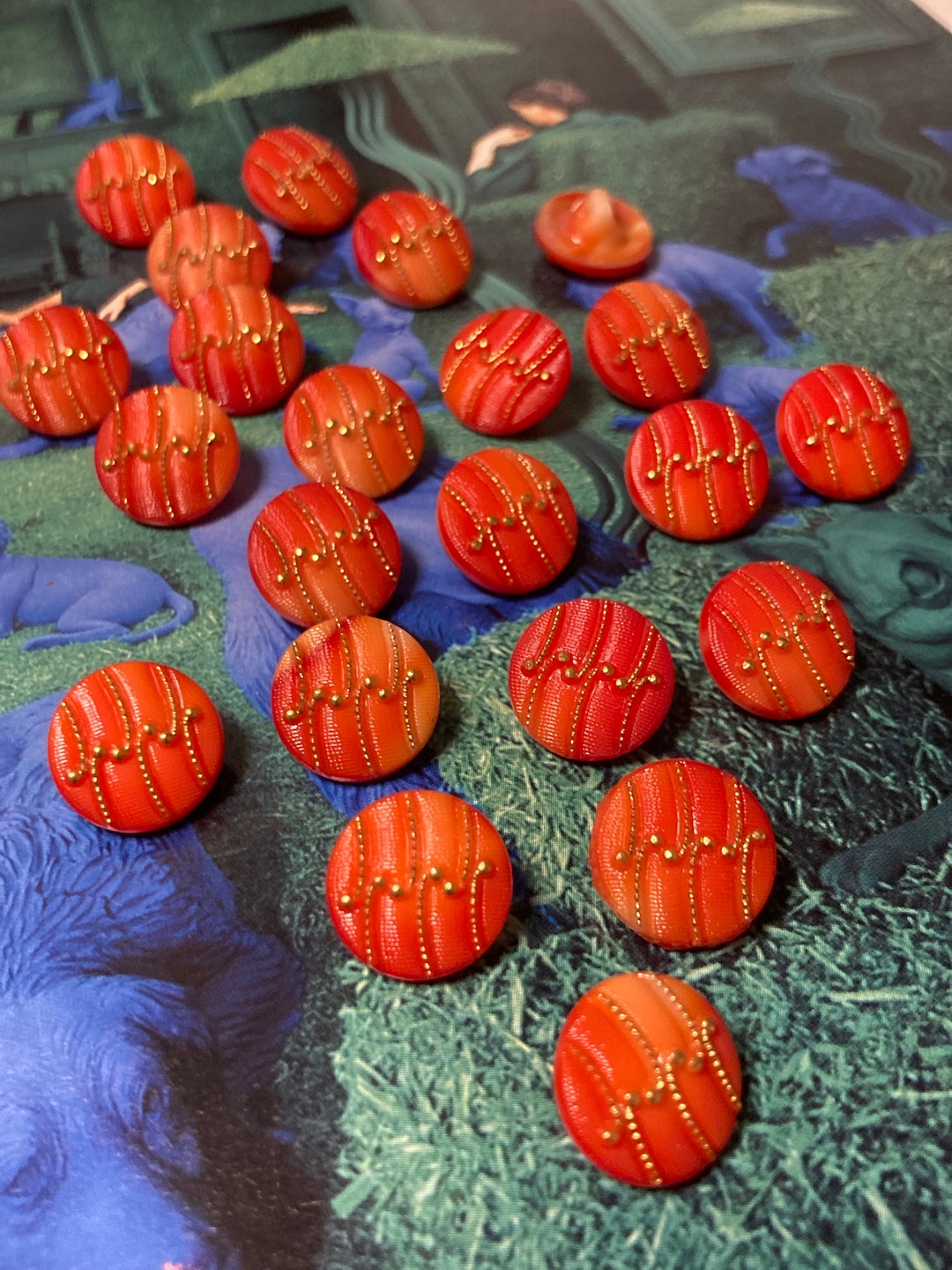 20 Vintage Glass Buttons - Wonderful Old Glass Buttons - Etsy