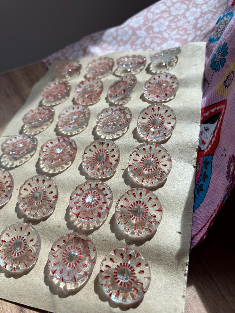 24 Handpainted Glass Buttons on Original Card - 18 Mm - Etsy