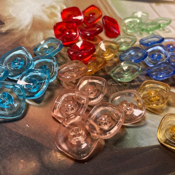 Clear Glass Buttons - Etsy