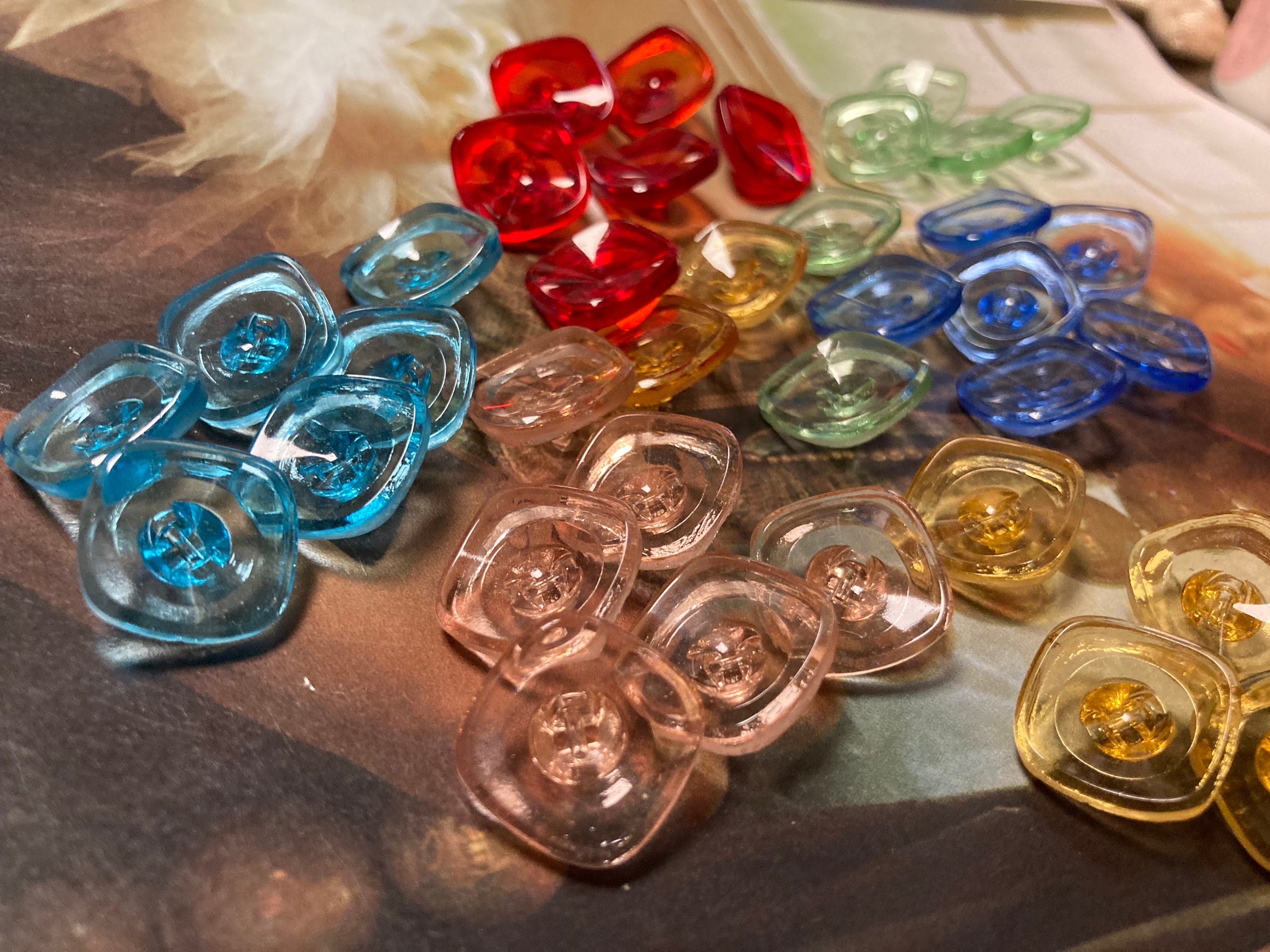 36 Clear Glass Buttons Collector Glass Button Set 16 Mm - Etsy