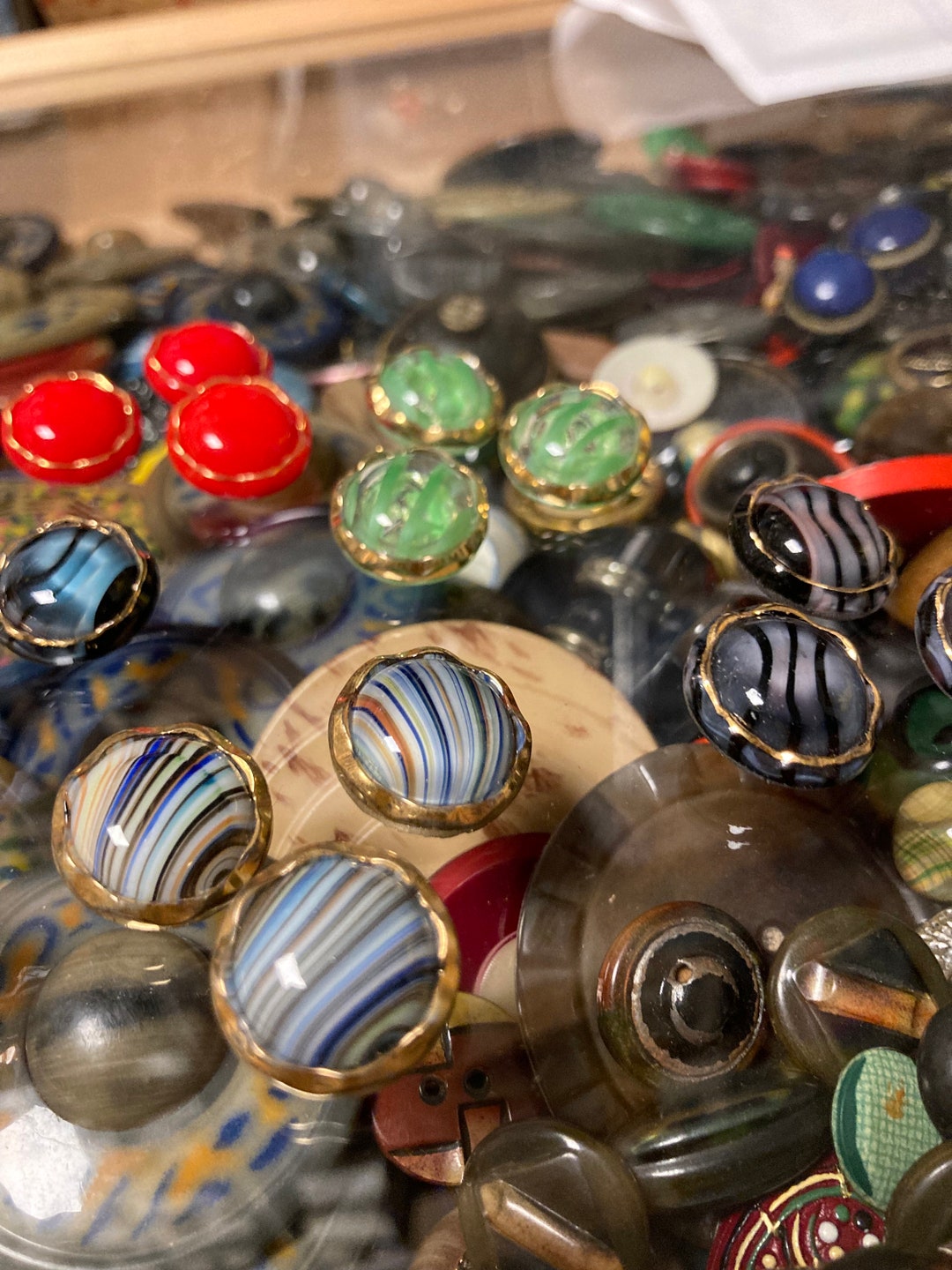 18 Hand Painted Glass Buttons Wonderful Shape and Color 18 Mm - Etsy