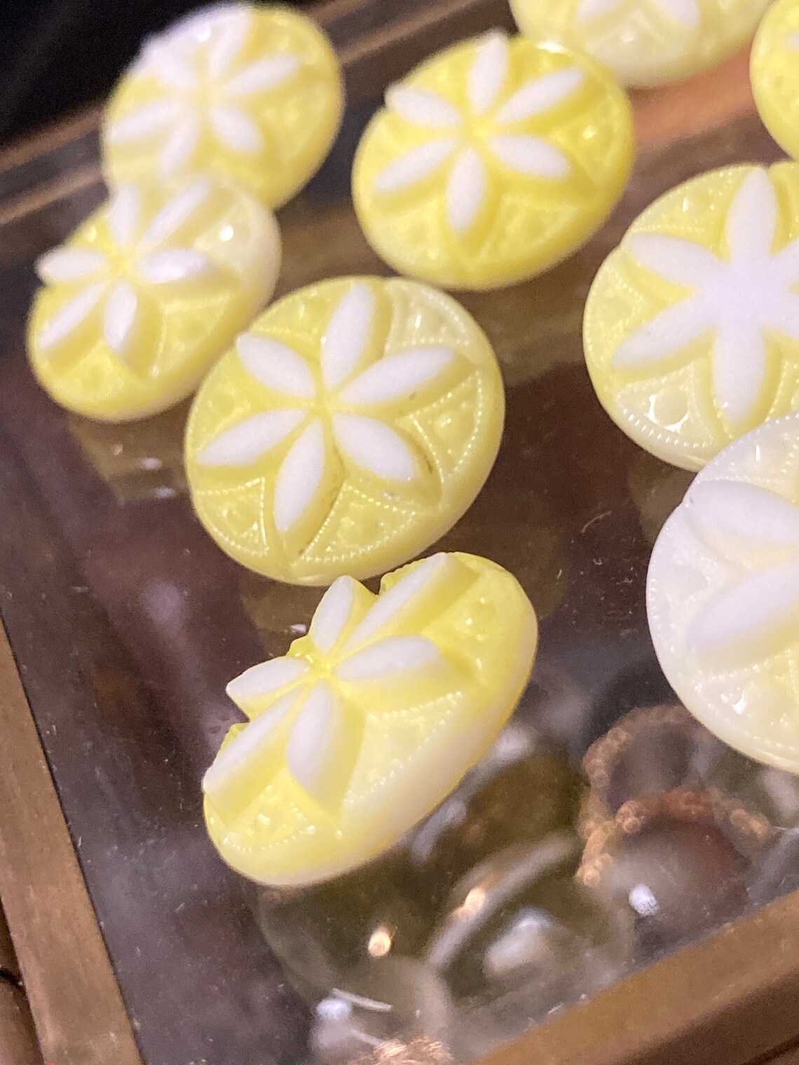 15 Glass Buttons - Opaque Glass Button Set - 11 Mm - Etsy