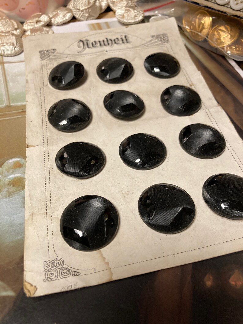 12 Victorian Glass Buttons on a Card 26 Mm - Etsy