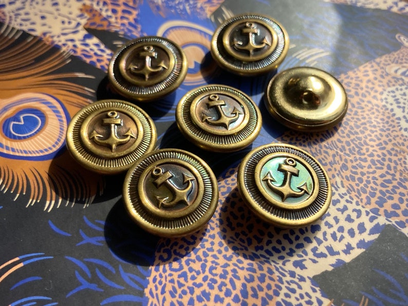 12 Old Metal Anchor Buttons Marine Maritim Buttons 18 Mm - Etsy