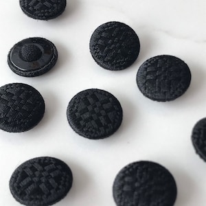 8 Vintage Black Fabric Buttons: Collectible Sewing Supplies (16mm) - Etsy